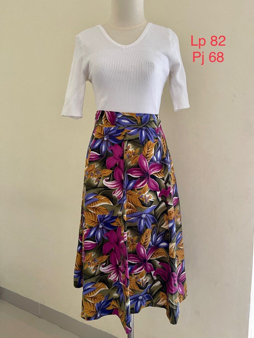 skirt cargo skirt vintage rok uniqlo plisket rok bertingkat, Fesyen ...