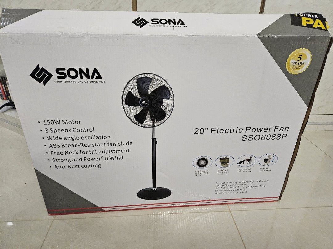Sona Power Fan 20 Inch, TV & Home Appliances, Other Home Appliances on ...