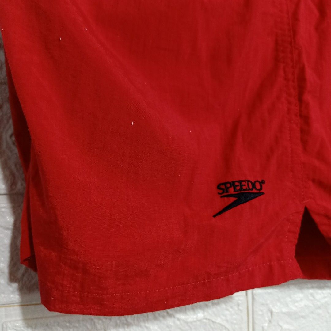 Speedo Big Logo Red, Men's Fashion, Bottoms, Shorts on Carousell