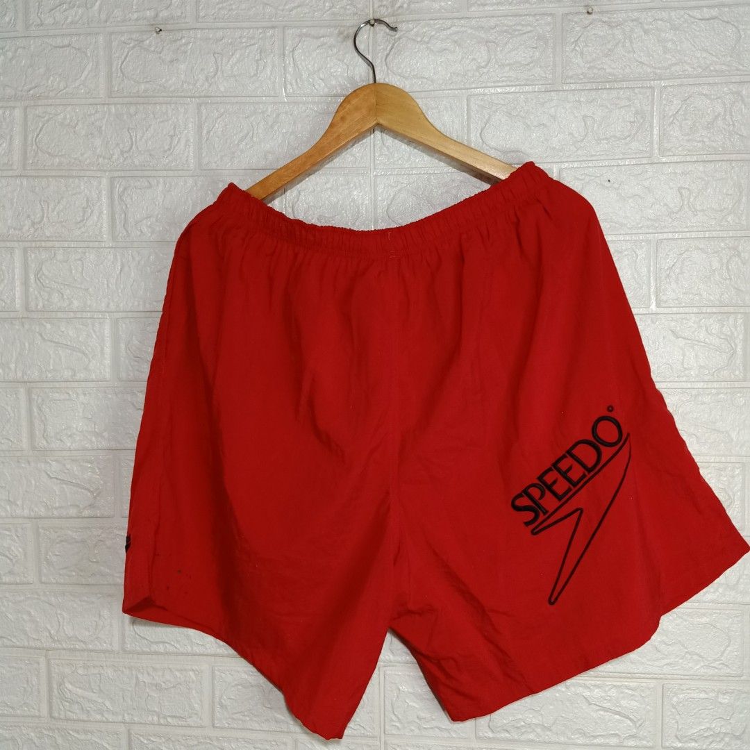 Speedo Big Logo Red, Men's Fashion, Bottoms, Shorts on Carousell