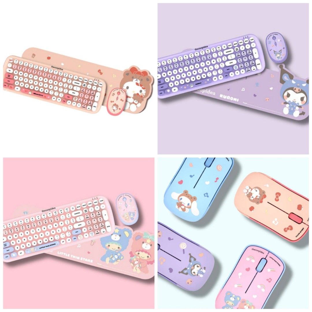 thecoopidea sanrio keyboard & mouse (hello kitty, little twin stars & kuromi), Computers & Tech ...