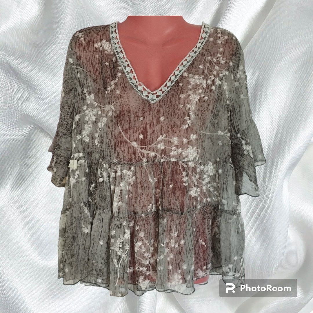 Thrifted Top/Cover up/Sheer Top, Women's Fashion, Tops, Others Tops on ...