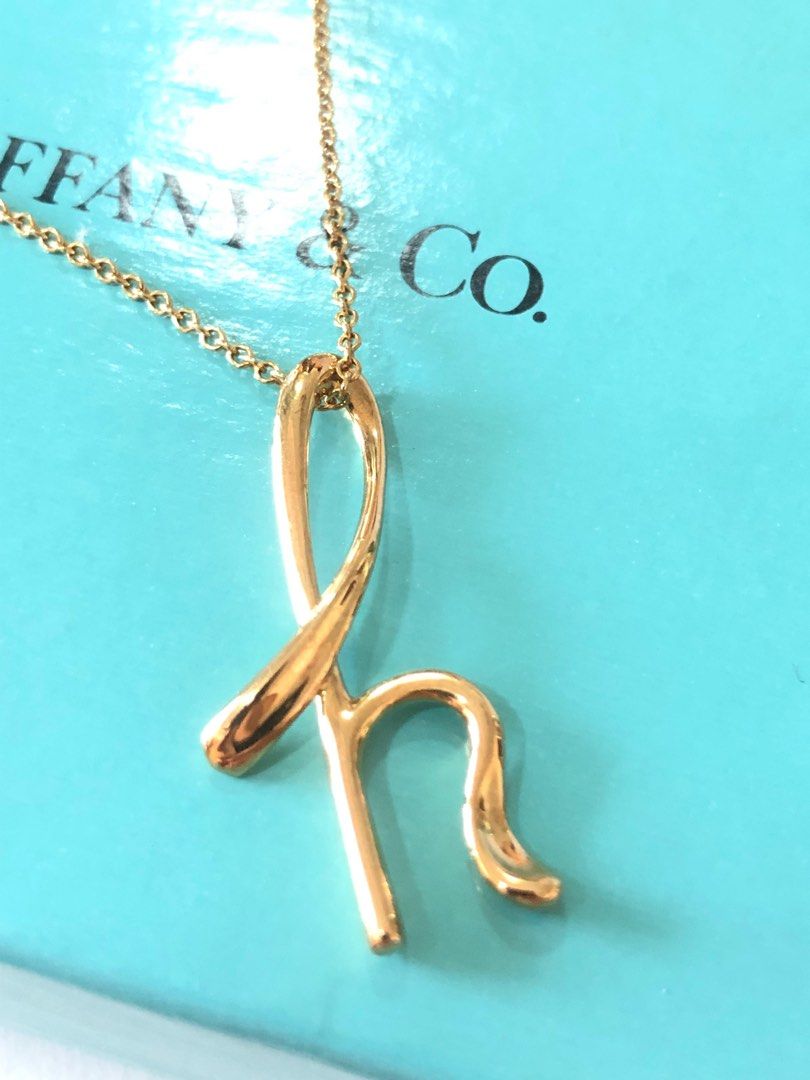 Tiffany & Co. H Initial Letter Necklace, Women's Fashion, Jewelry ...