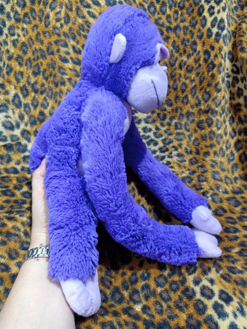 VERY CUTE ANIMAL ALLEY PURPLE HANGING CHIMP MONKEY PLUSH TOY (VELCRO ...