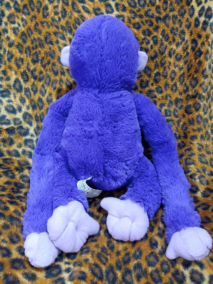 VERY CUTE ANIMAL ALLEY PURPLE HANGING CHIMP MONKEY PLUSH TOY (VELCRO ...