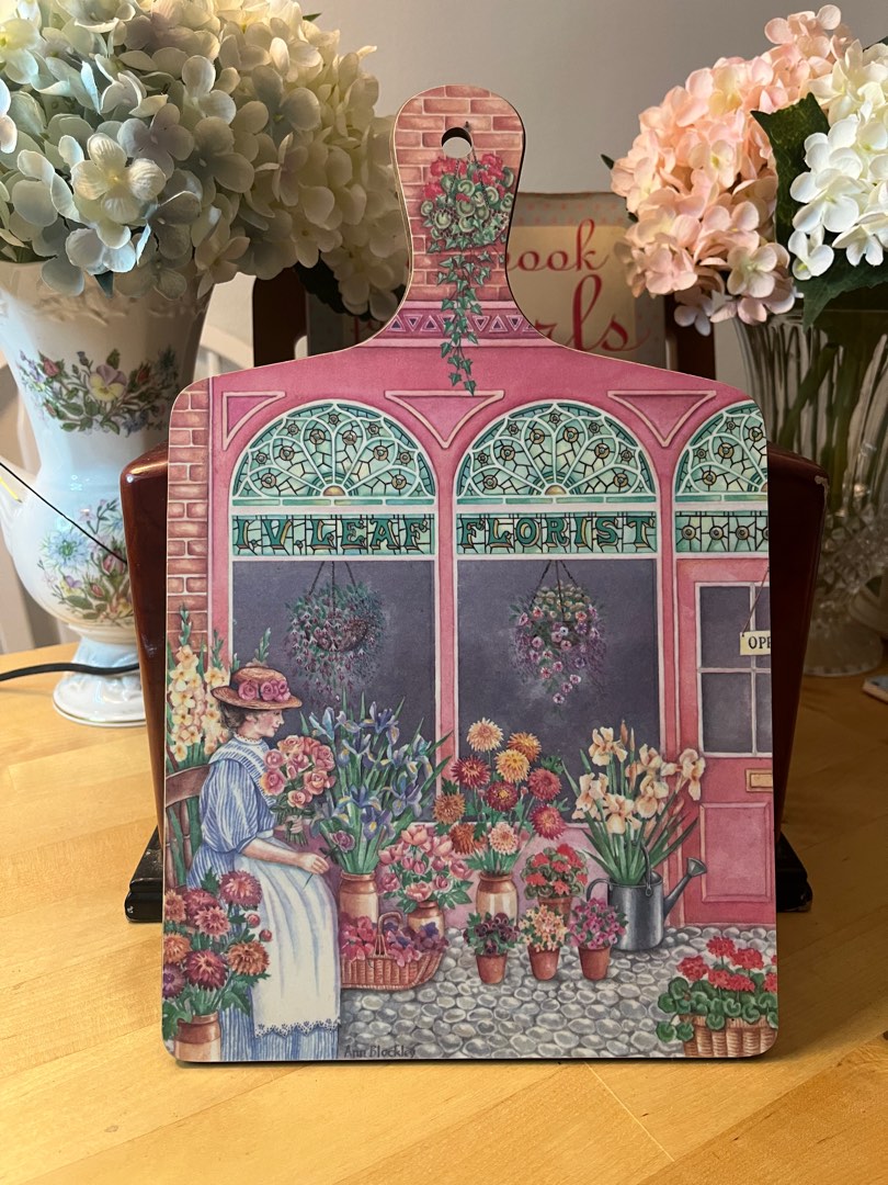 Vintage Melamine Cutting Board Florist & Flowers Made in England ...