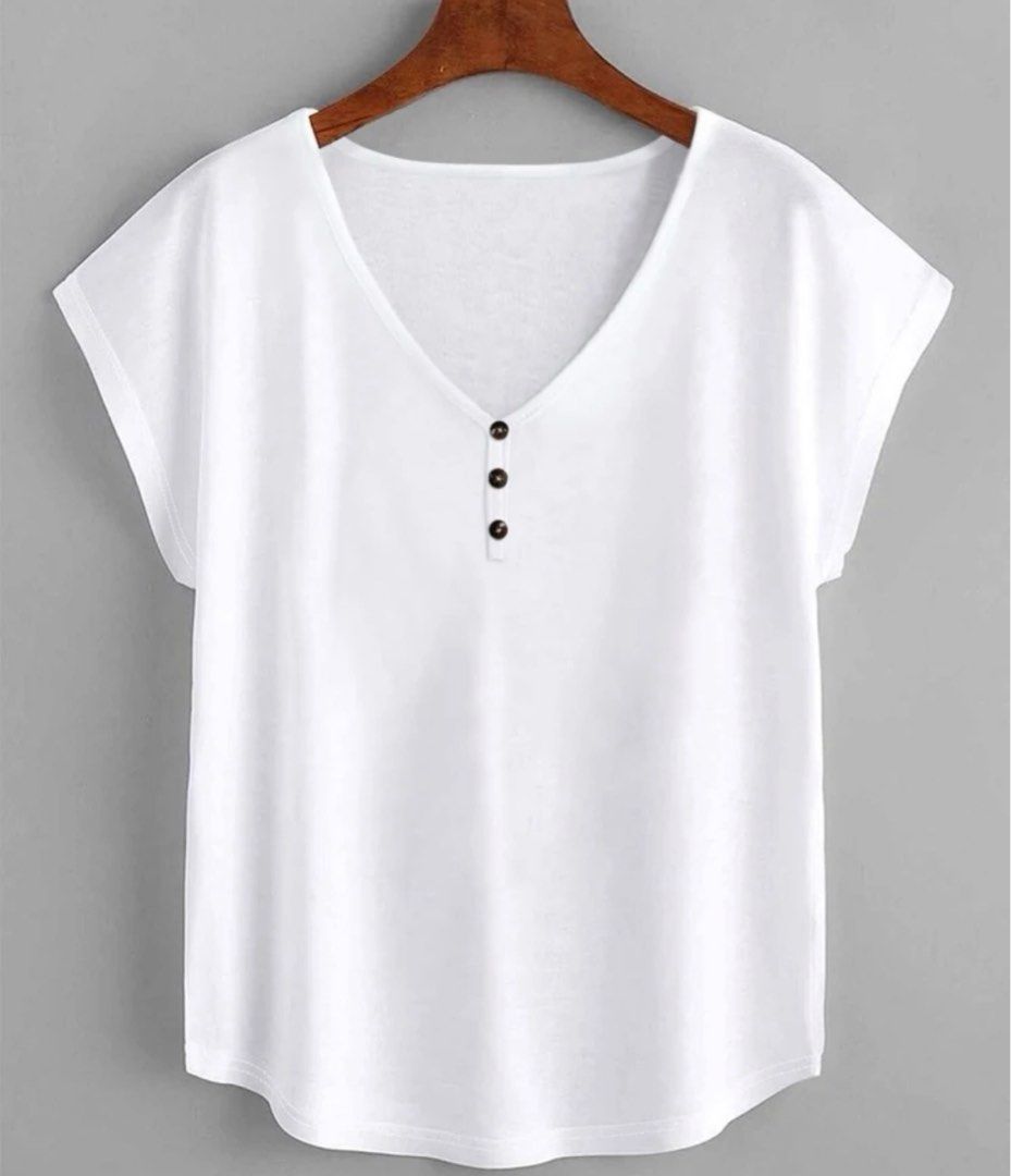 White Basic Top Womens Fashion Tops Shirts On Carousell