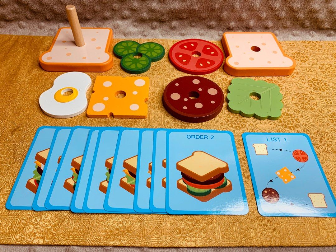 Wooden sandwich stacking toy, Hobbies & Toys, Toys & Games on Carousell