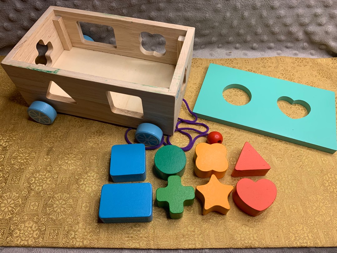 Wooden shape sorter pull along toy, Hobbies & Toys, Toys & Games on ...