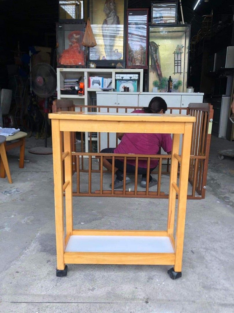 Wooden trolley, Furniture & Home Living, Furniture, Shelves, Cabinets ...