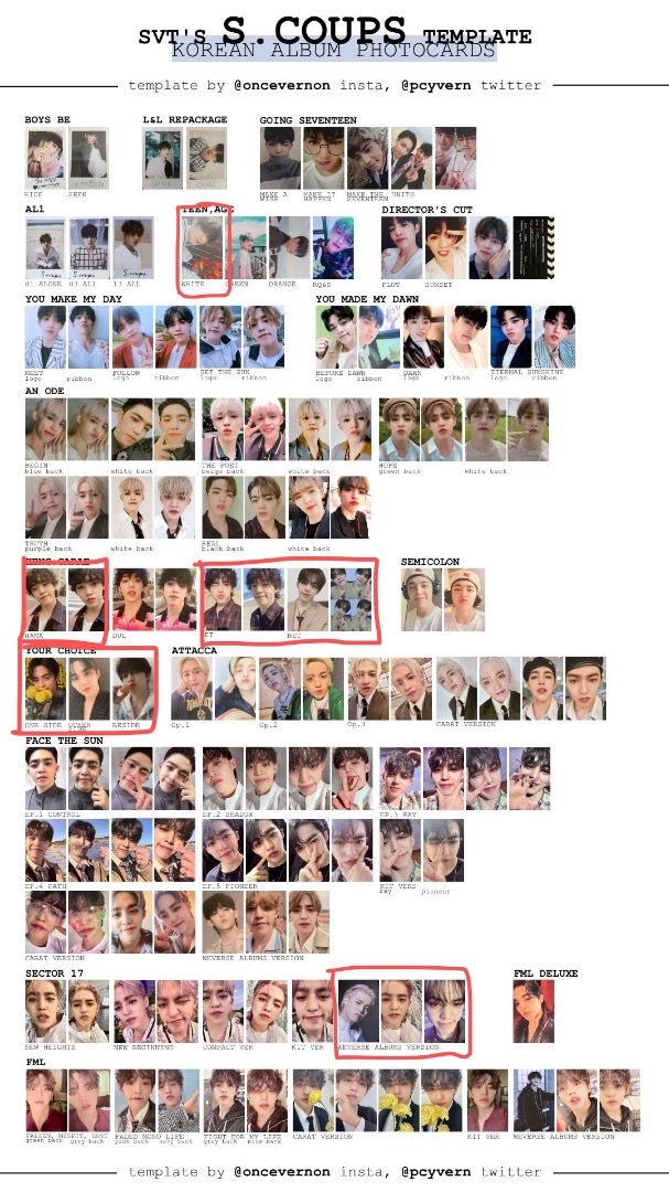 WTS/WTT SVT pcs Jeonghan Joshua Jun Wonwoo Woozi Mingyu DK Seungkwan ...