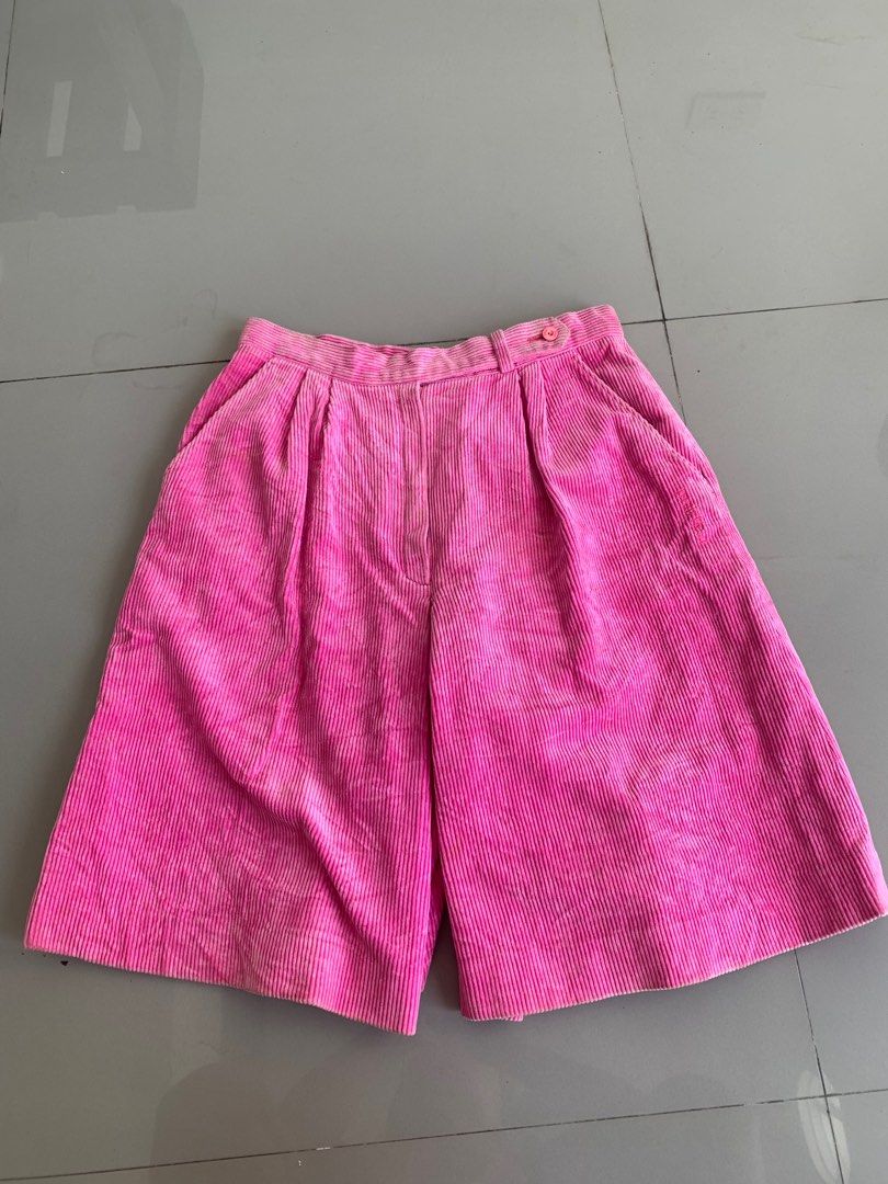 y2k streetwear corduroy pink jorts shorts, Women's Fashion, Bottoms ...