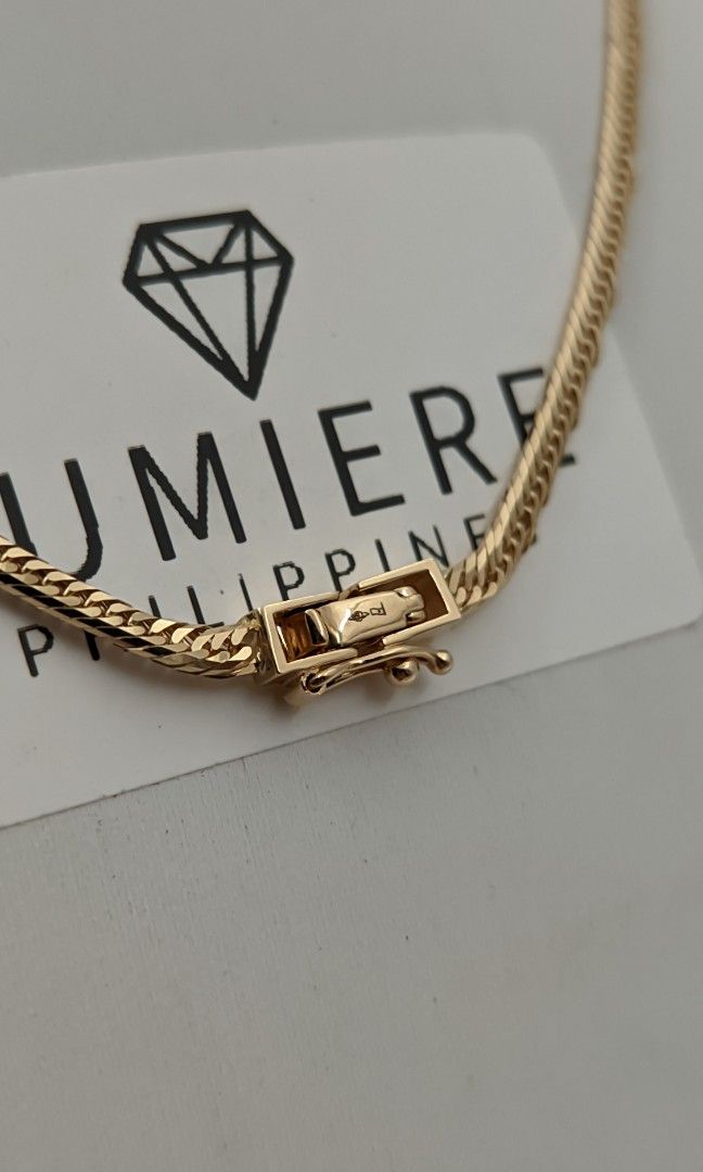 10Cut Kihei Necklace with Double Lock Design | 20 Inches | 2.8MM | 18K | Japan Gold - K18 and ...