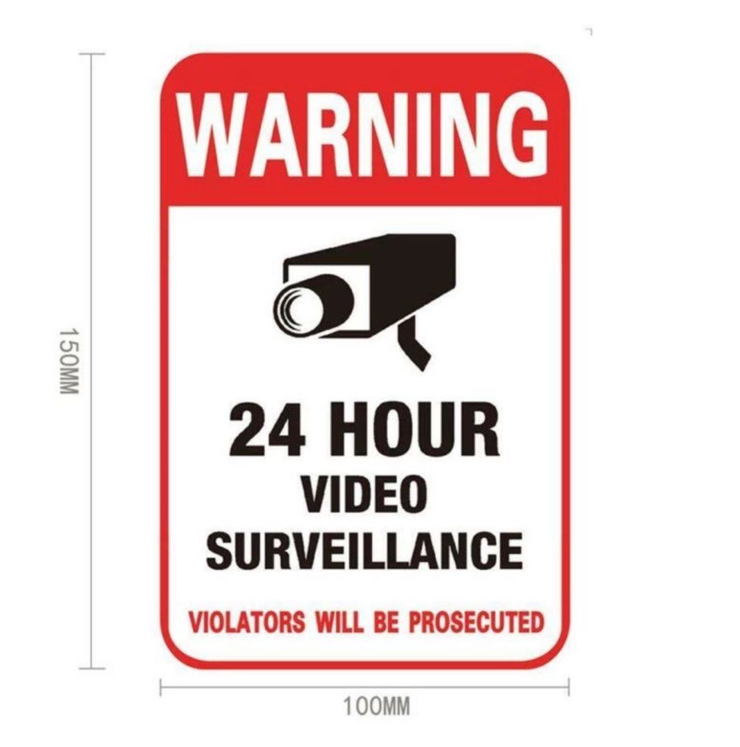 1pc Monitor Warning Camera Sticker Video Warning Safety Security CCTV ...
