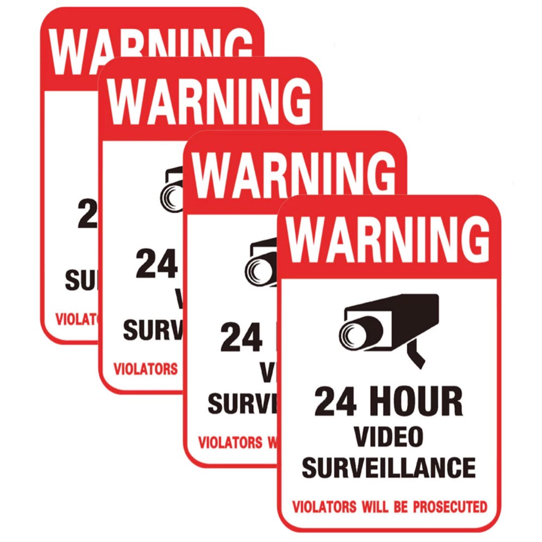 1pc Monitor Warning Camera Sticker Video Warning Safety Security CCTV ...