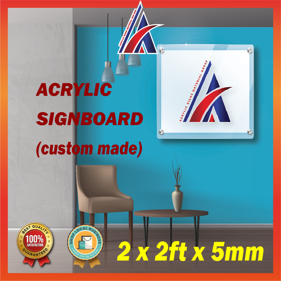 [2x2ftx5mm] Acrylic Signboard / Signage/ Indoor acrylic signboard ...