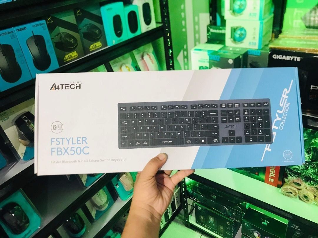 A4Tech Fstyler FBX50C Bluetooth & 2.4G Scissor Switch Keyboard Black ...