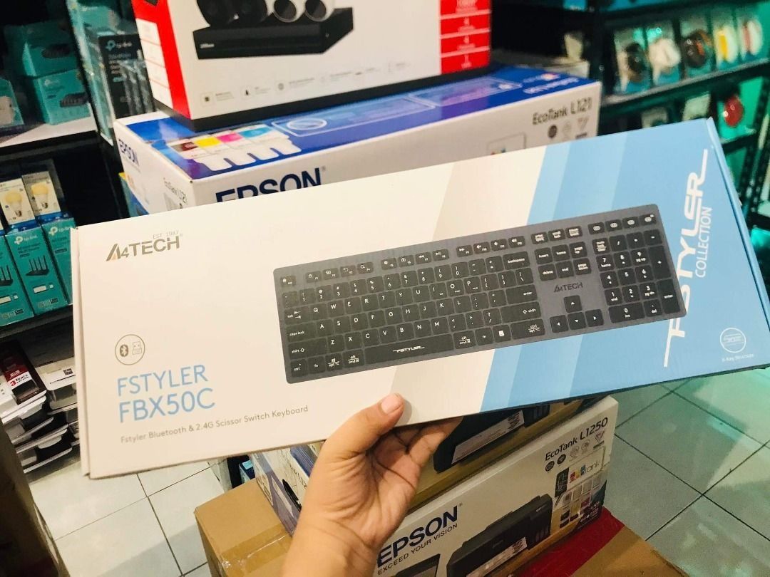 A4Tech Fstyler FBX50C Bluetooth & 2.4G Scissor Switch Keyboard Black ...