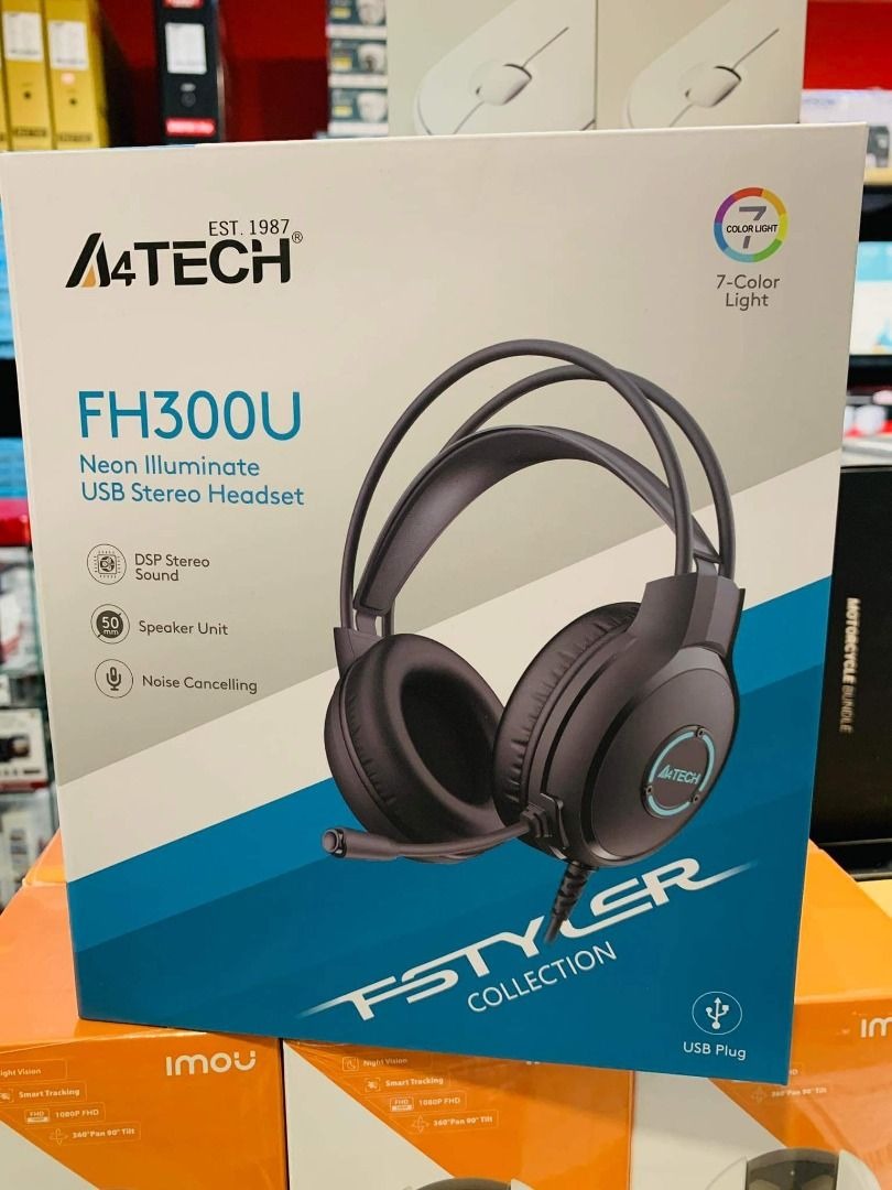 A4Tech Fstyler FH300U Neon Illuminate Noise Cancelling Mic Stereo ...