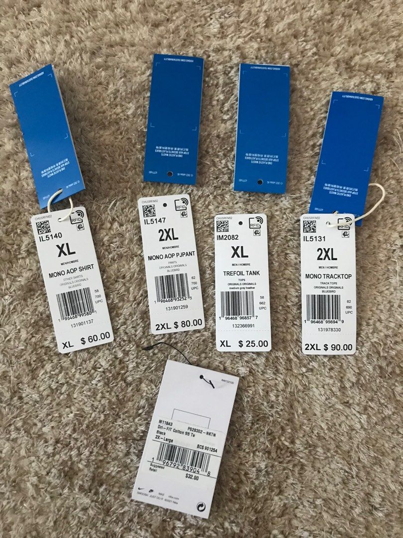 ADIDAS ORIGINAL NIKE LABEL TAG PRICE TAG BAJU ORI AUTHENTIC HARGA ...
