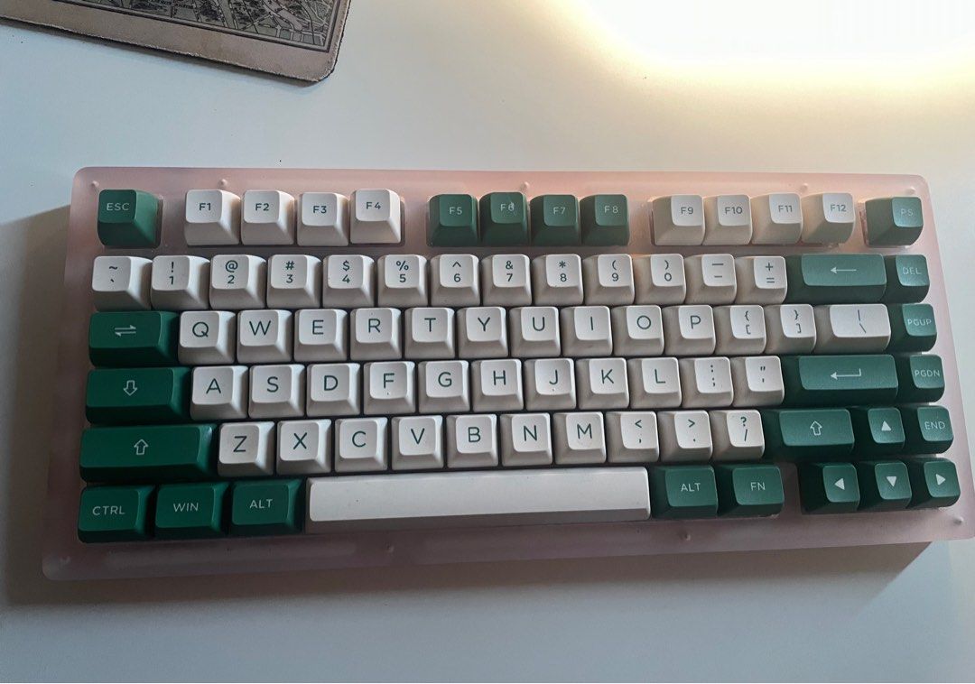 Akko matcha green and pink acr75 rgb keyboard, Computers & Tech, Parts ...