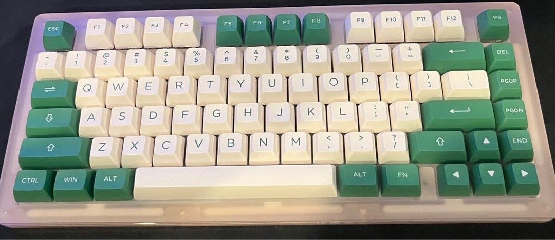 Akko matcha green and pink acr75 rgb keyboard, Computers & Tech, Parts ...