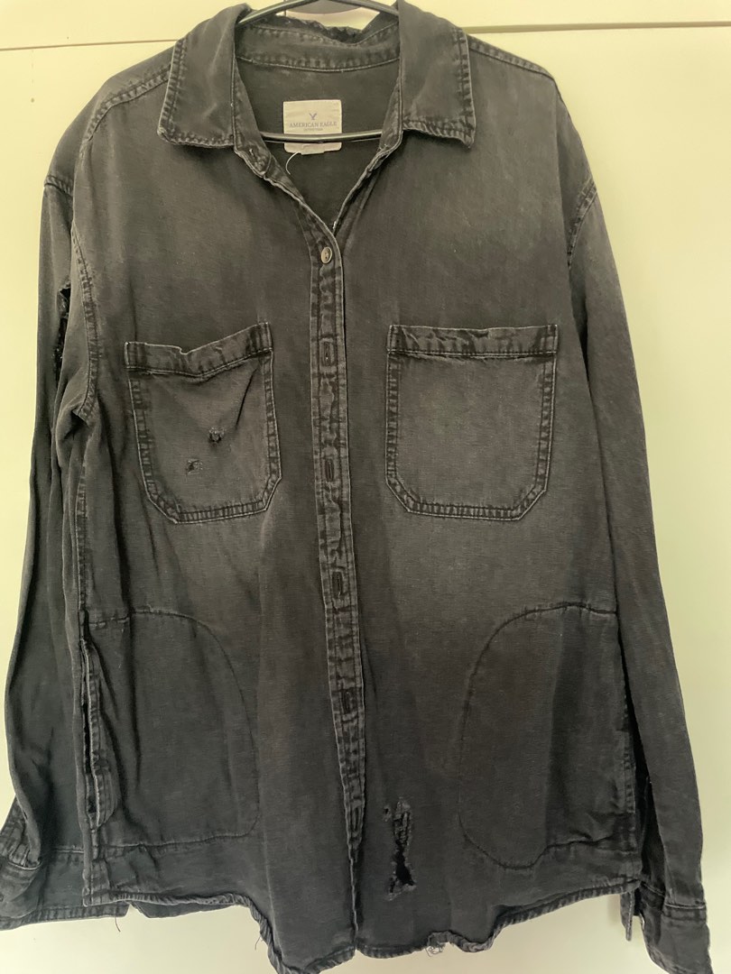 American Eagle Reap Denim Jacket, Women's Fashion, Tops, Longsleeves on ...
