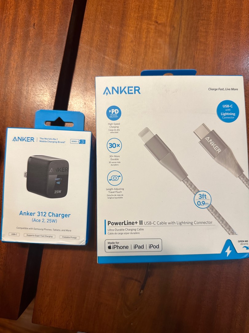 Anker Powerline+ II USB-C Cable and Anker 312 USB-C Power Block, Mobile ...