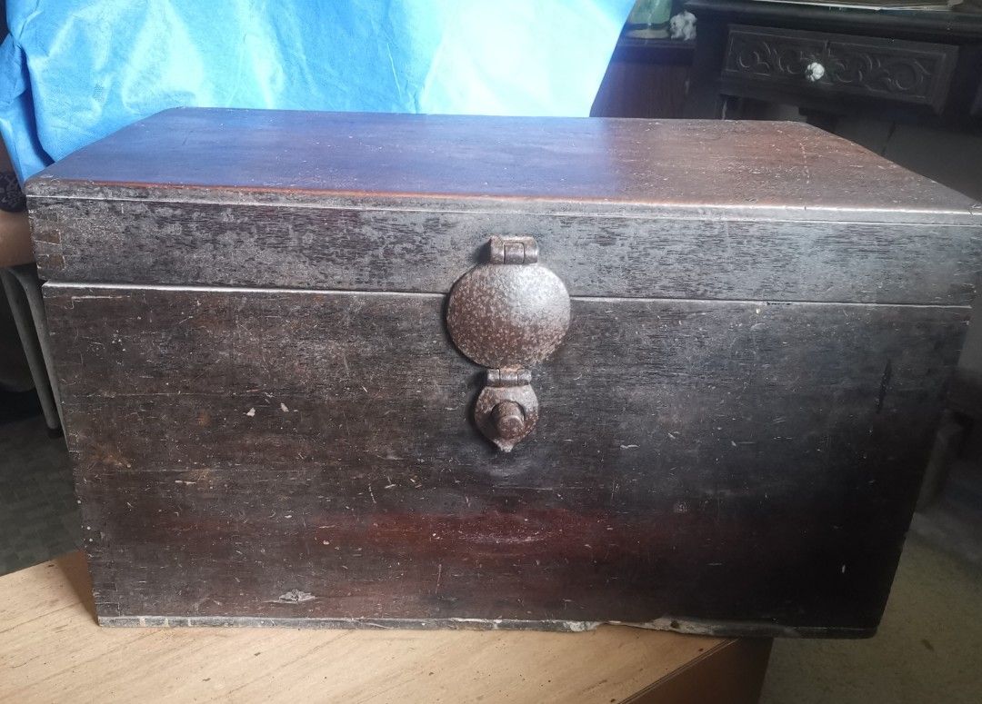 Antique big Wooden chest box, Furniture & Home Living, Home Improvement ...