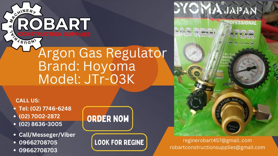 Argon Gas Regulator Brand: Hoyoma Model: JTr-03K, Commercial ...
