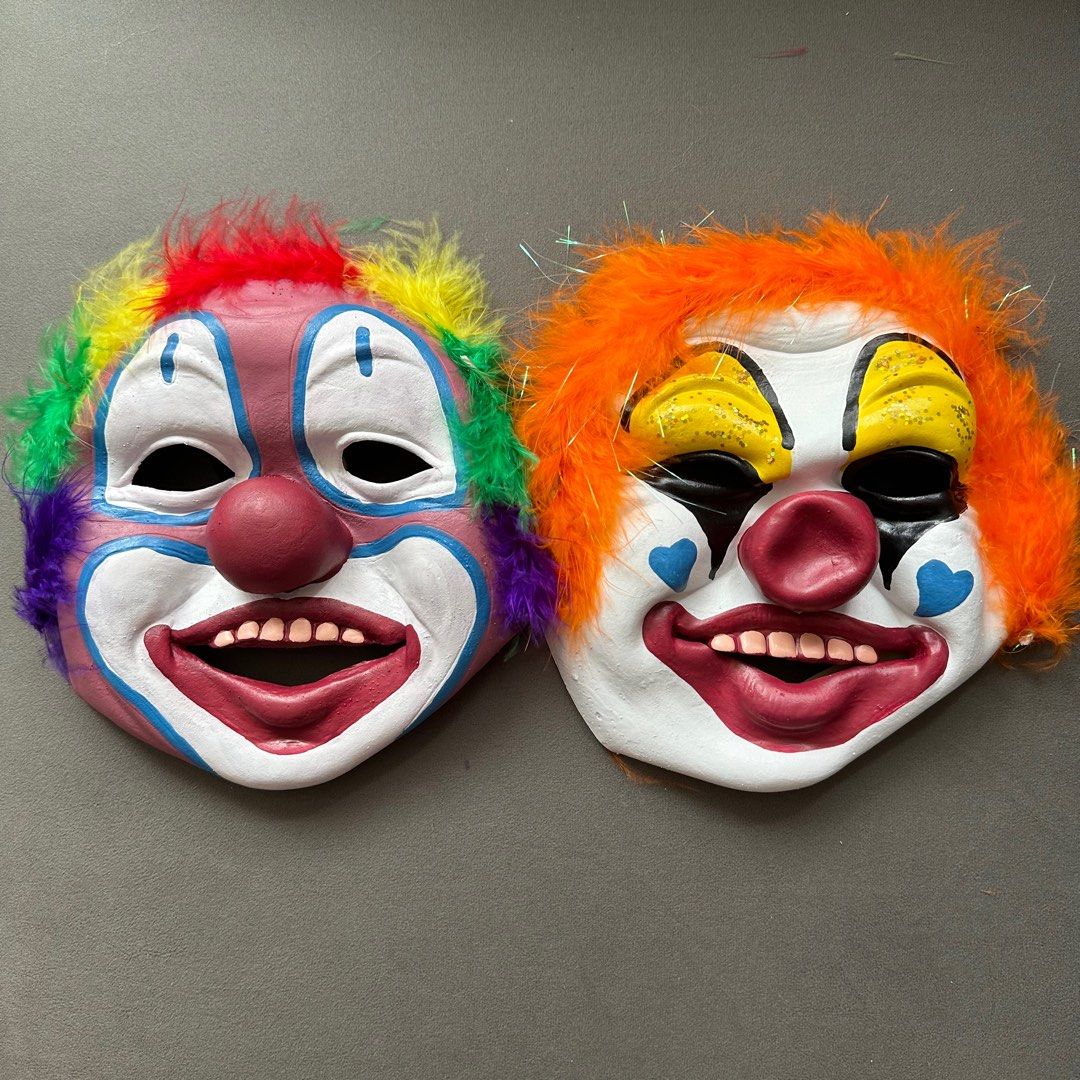[Avail] Clown Mask Latex Halloween Party Costume, Hobbies & Toys ...