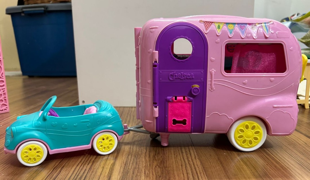 Barbie Chelsea car and caravan, Hobbies & Toys, Toys & Games on Carousell