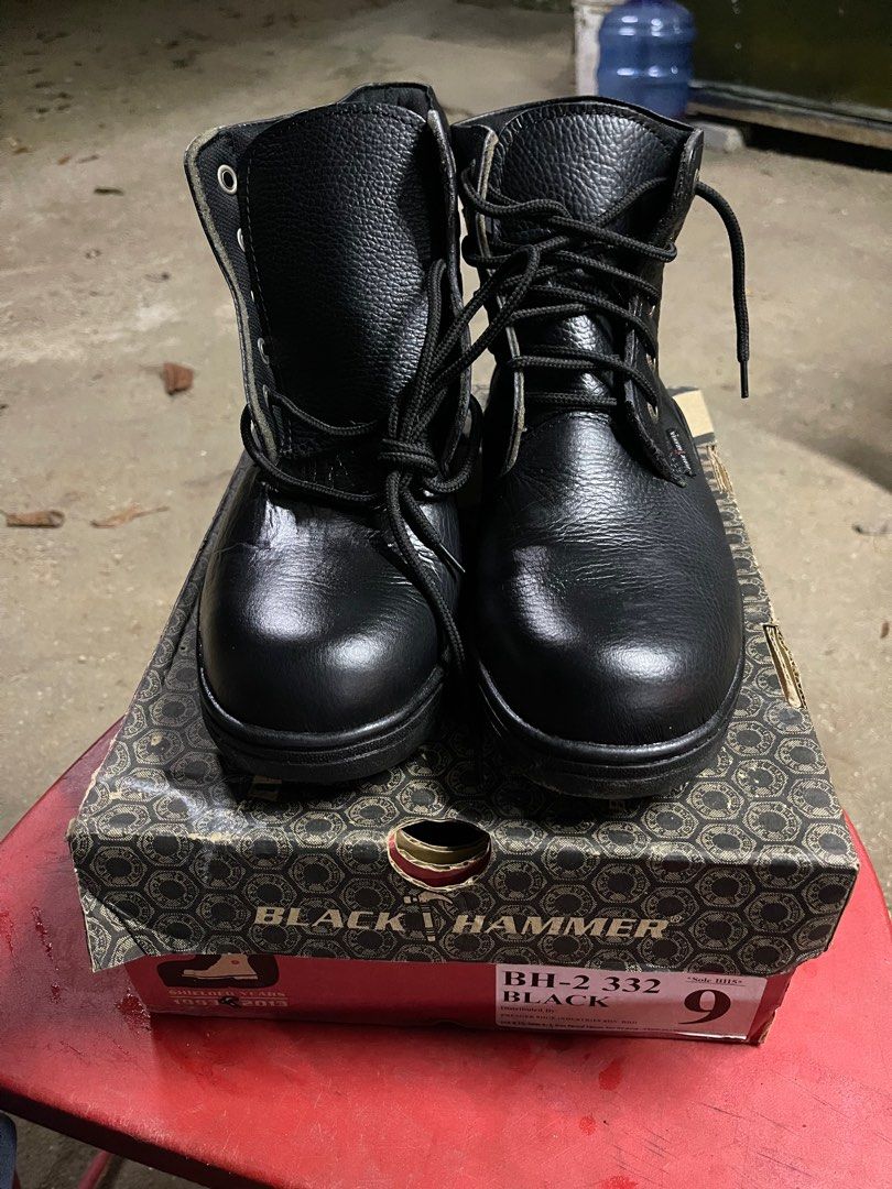 Black Hammer Safety Boot Half Cut, Men's Fashion, Footwear, Boots on ...