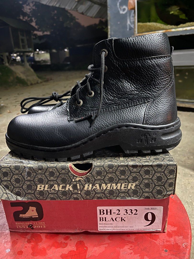 Black Hammer Safety Boot Half Cut, Men's Fashion, Footwear, Boots on ...