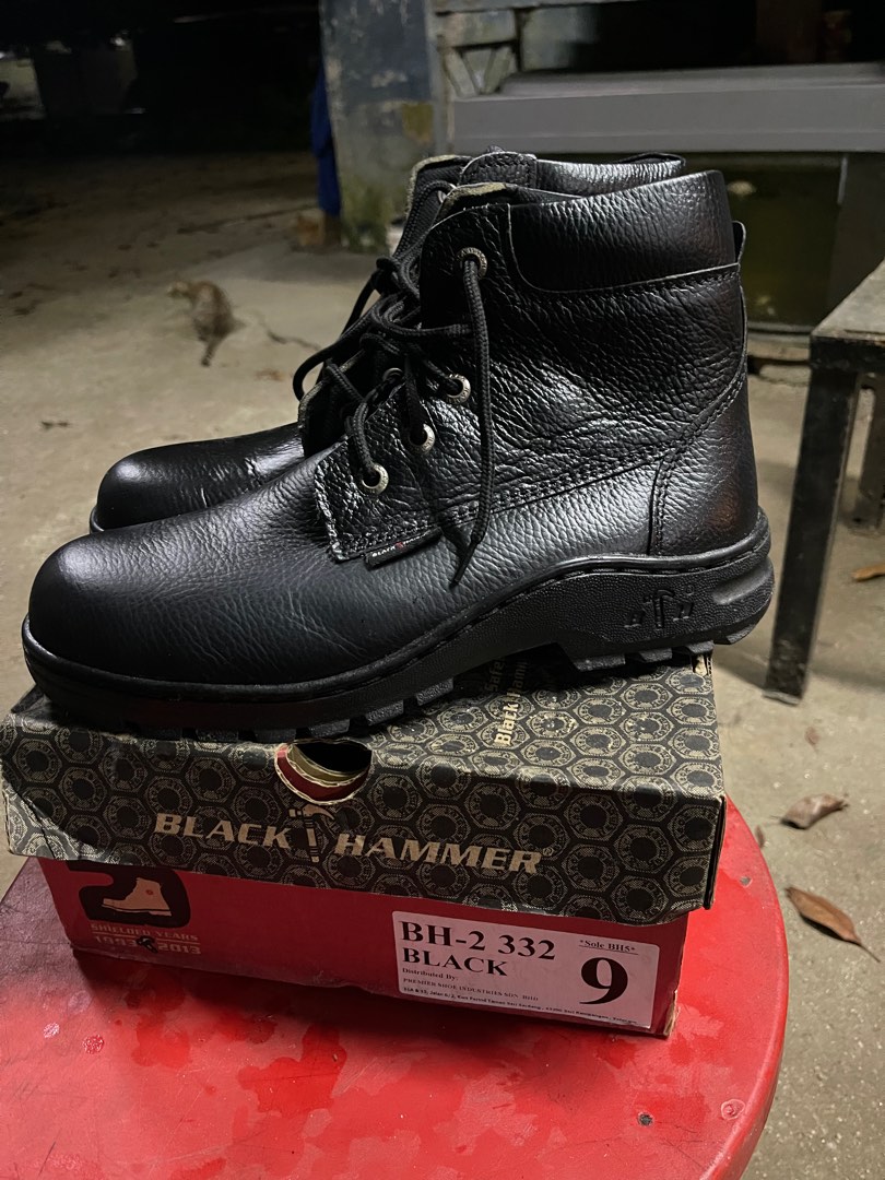 Black Hammer Safety Boot Half Cut, Men's Fashion, Footwear, Boots on ...