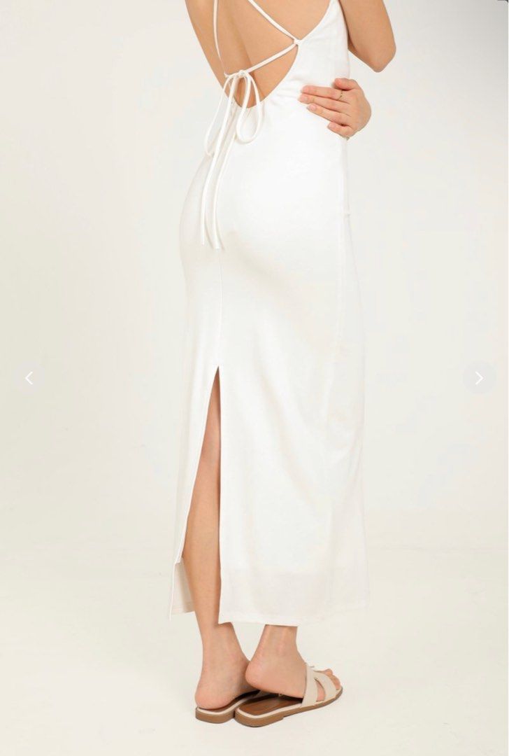 BNWT Supergurl Lovisa Tie String Low Back Back Slit Halter Maxi Dress ...