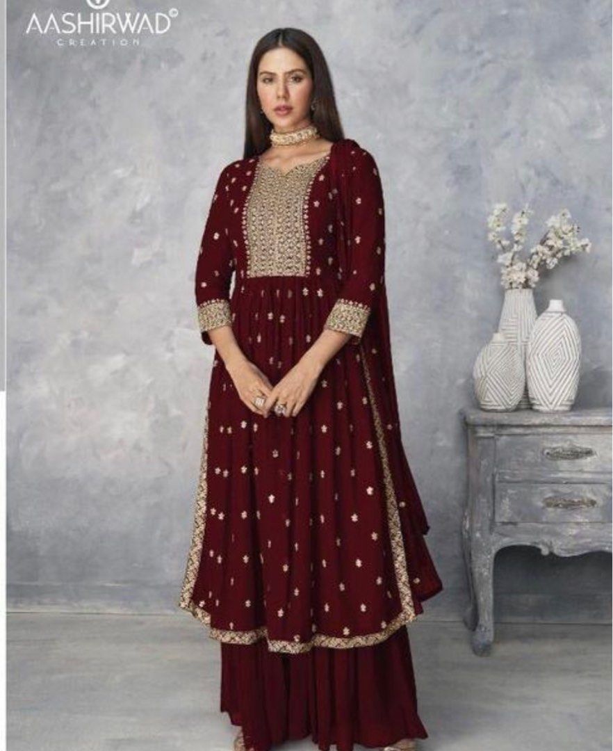 Bollywood Dress Maroon Indian wear, Women's Fashion, Dresses & Sets ...