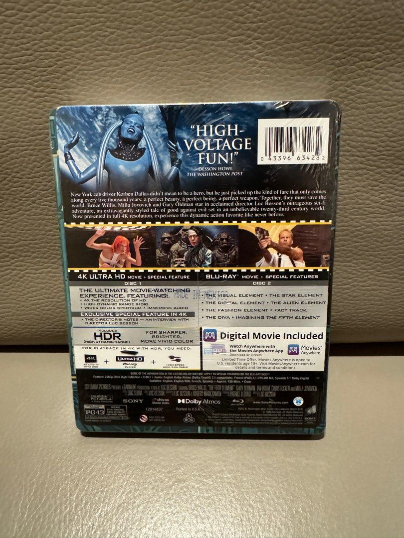 Brand New Sealed The Fifth Element 4K + Blu-ray + Digital Steelbook ...