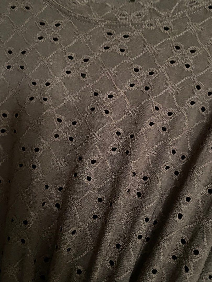 Brown Eyelet Long Dress, Women's Fashion, Dresses & Sets, Dresses on ...