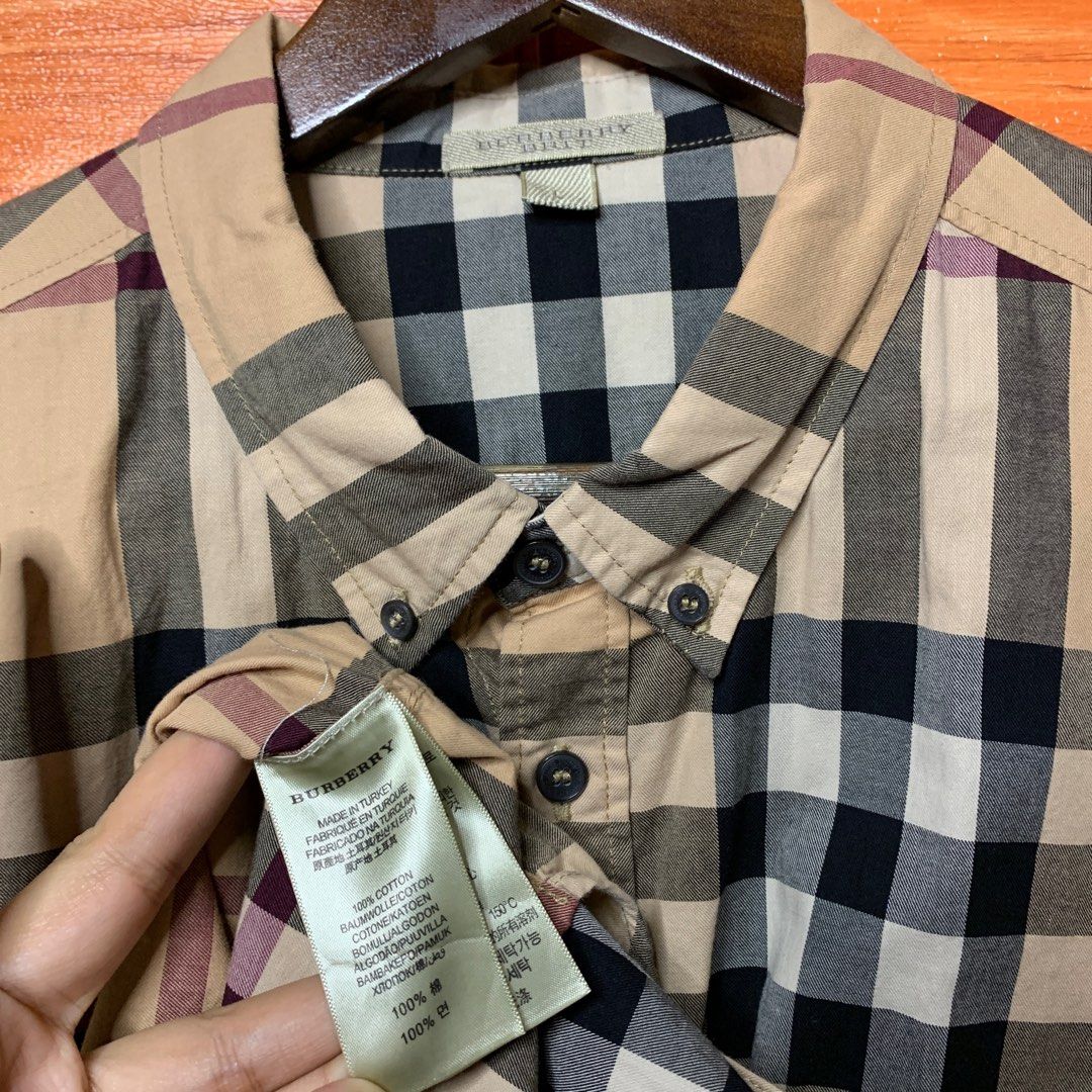 Burberry Nova check Plaid Button down, Men's Fashion, Tops & Sets ...