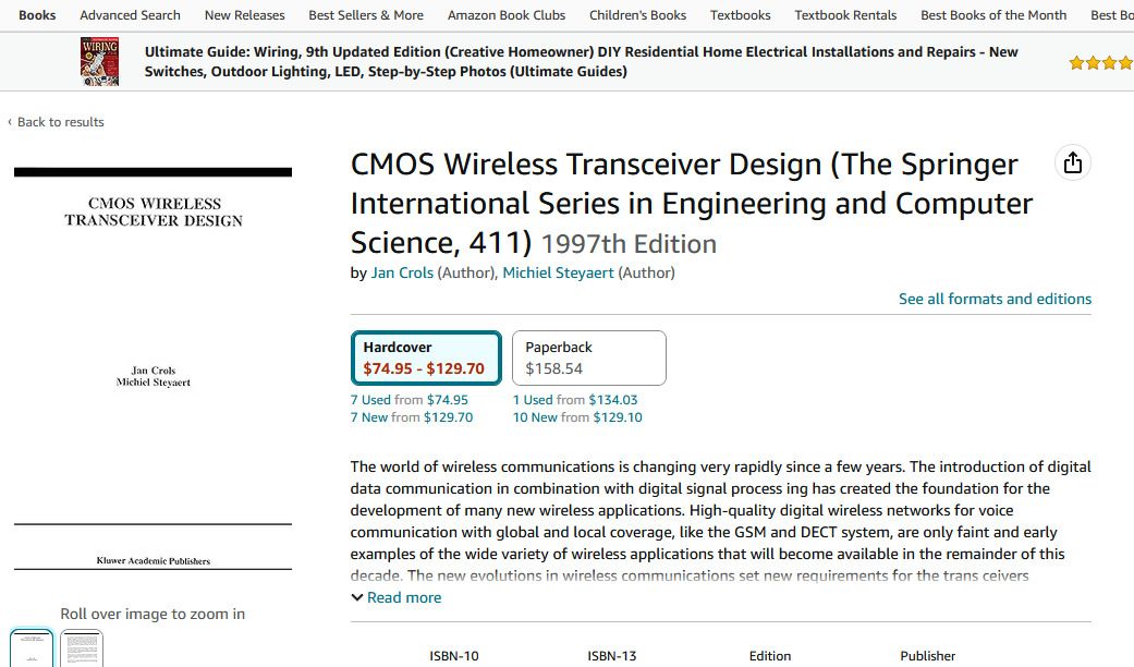 CMOS Wireless Transceiver Design, Hobbies & Toys, Books & Magazines ...