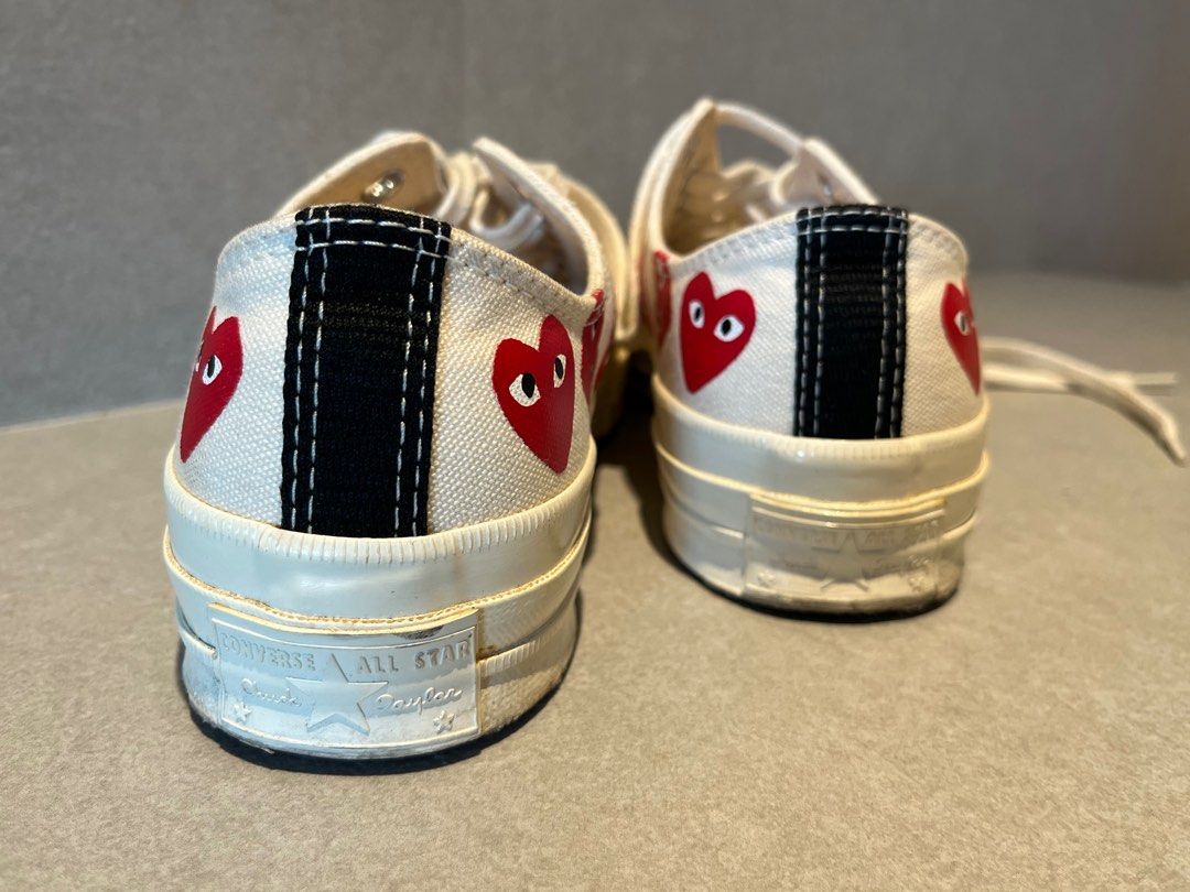 Converse CDG Multi Heart Chuck Taylor Low Top White, Women's Fashion ...