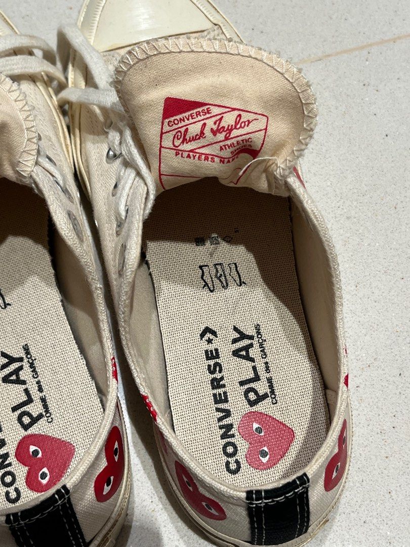 Converse CDG Multi Heart Chuck Taylor Low Top White, Women's Fashion ...