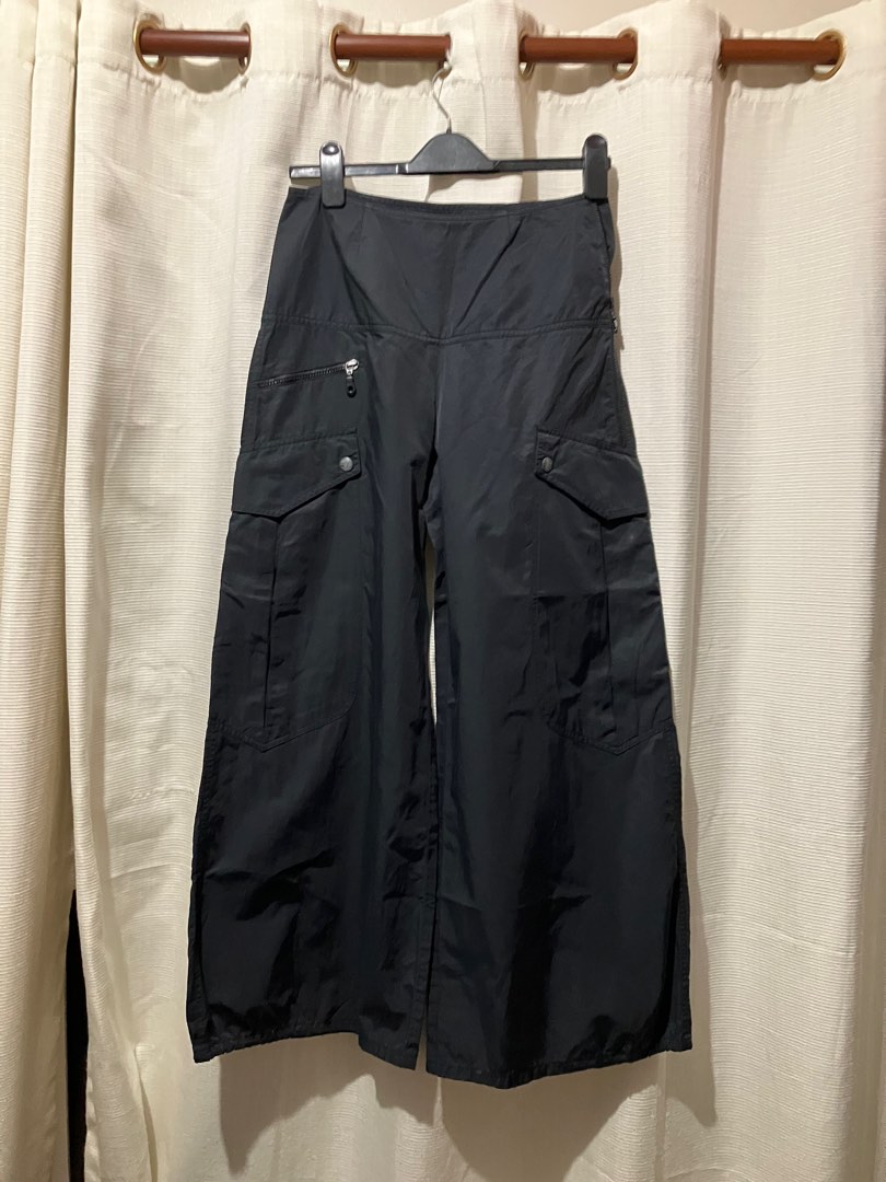 cop copine black wide legged high waist pants, Women's Fashion, Bottoms, Other Bottoms on Carousell