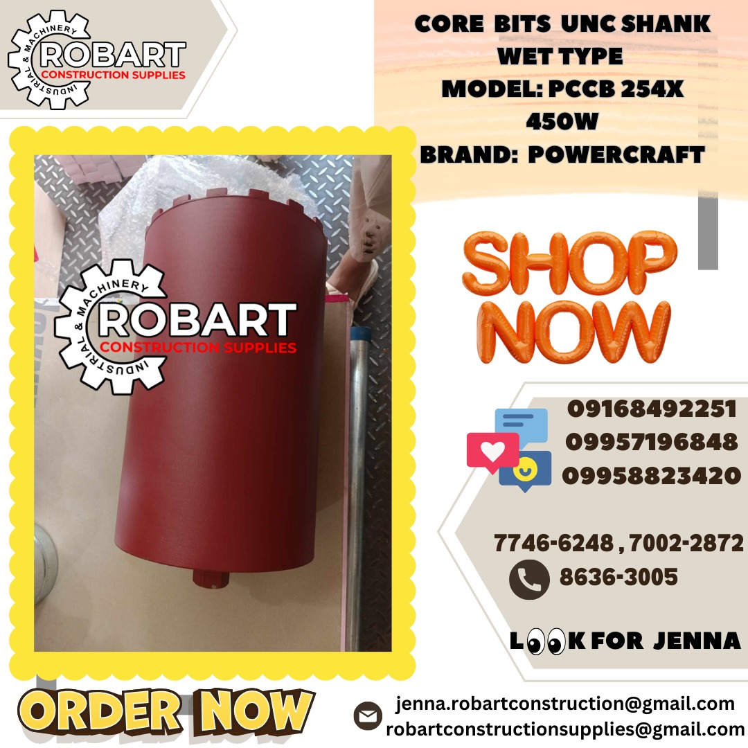 core bits UNC shank wet type model: PCCB 254X 450W brand: POWERCRAFT 8 ...