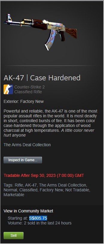 CSGO CS2 AK-47 | Case Hardened (Factory New), Video Gaming, Gaming ...
