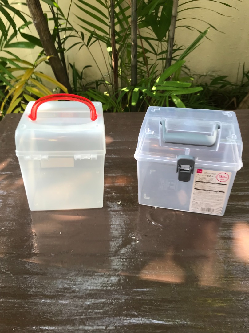 Daiso two storage box with handle. Both for $4. In good condition ...