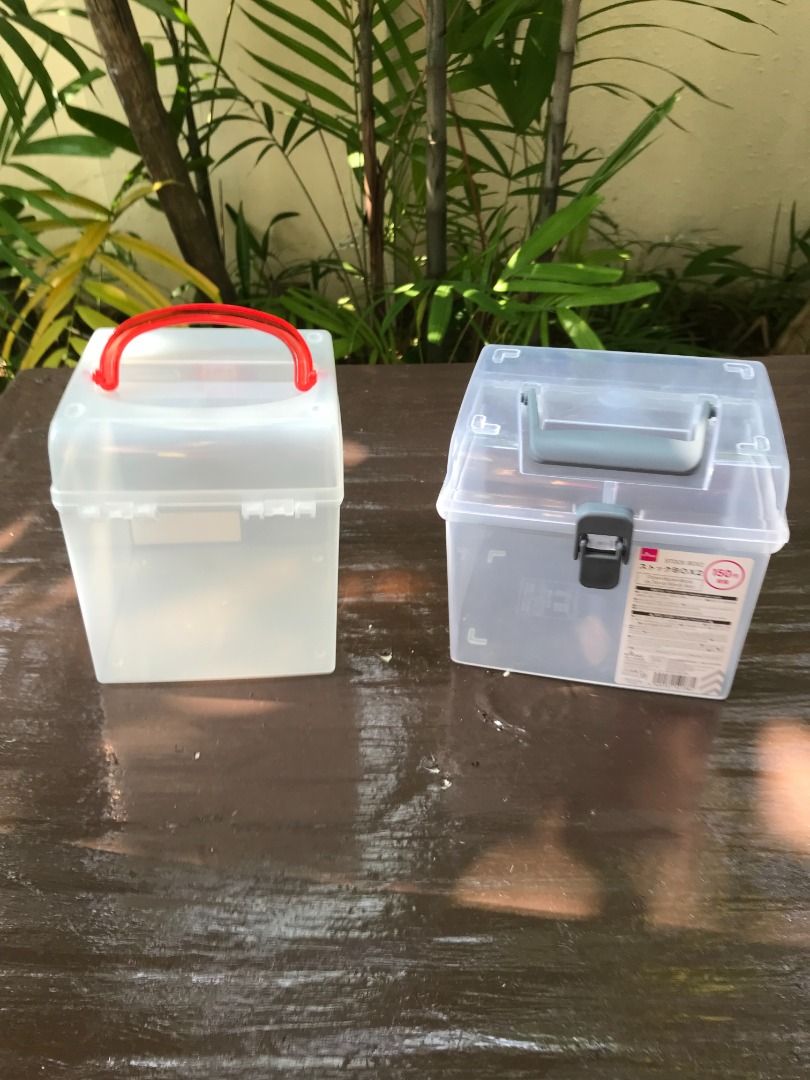 Daiso two storage box with handle. Both for $4. In good condition ...