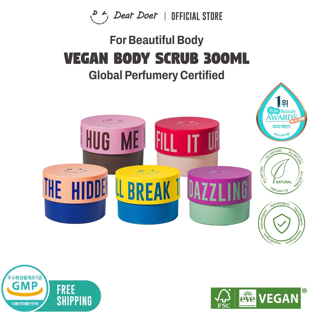 [Dear Doer] Vegan Body Scrub, Natural Exfoliating Body Scrub ...