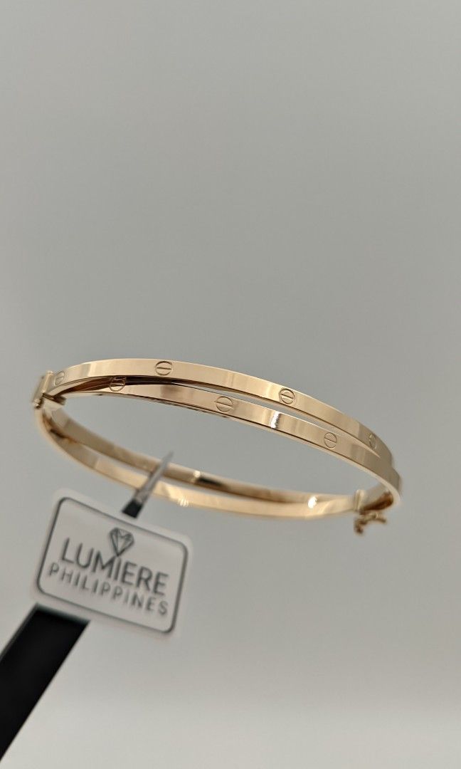 Designer Duo-Bangle with Clip Lock Design | 18CM | 3.0MM/ea | 18K | SDG ...